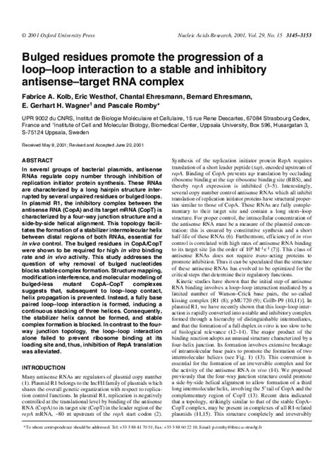 pdf bulged residues promote the progression of a loop loop
