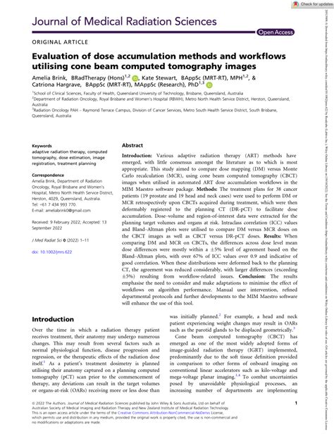 Pdf Evaluation Of Dose Accumulation Methods And Workflows Utilising