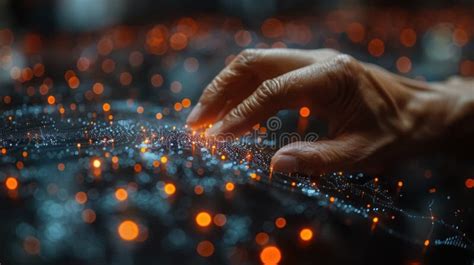 Businessman Touching Structure Of Business Technology On Data Network Stock Illustration