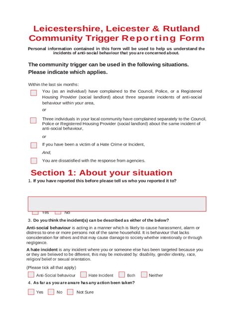 Community Trigger Report Doc Template Pdffiller