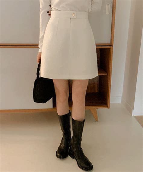 [하객룩💐 연말룩강추 Wool 50 함유] Elizabeth 러브버튼트위드스커트sk 에이블리