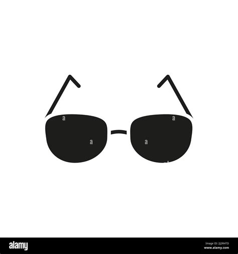 Glasses Icon Eyeglasses Black Silhouette Symbol Vector Illustration Isolated On White Stock