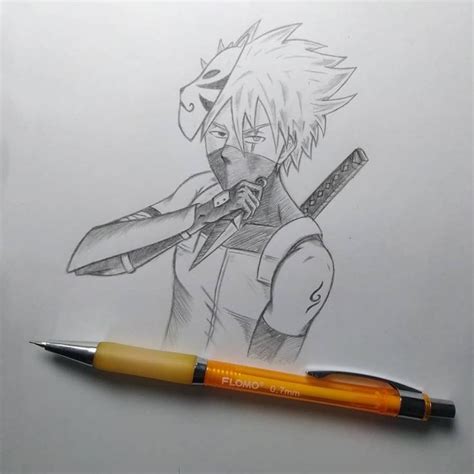 Anbu Kakashi Pencil Sketch Drawings Sketches Anime Sketch