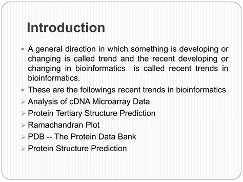 Recent Trends In Bioinformatics Ppt