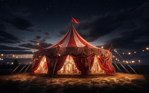 Premium Ai Image Nighttime Circus Tent Crafted Ai