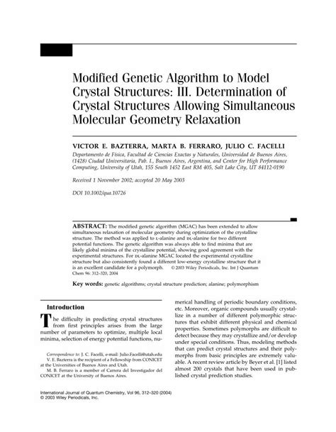 pdf modified genetic algorithm to model crystal structures iii