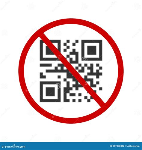 Qr Code Not Available Icon Quick Responce Matrix Barcode In Red Forbidden Sign Isolated On