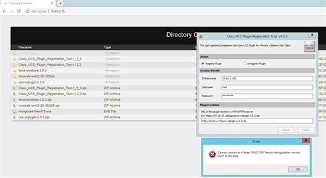 Ucsm Plugin Registration Error Version String Portion Was Too Short Or Too Long Cisco Community
