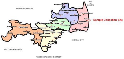Map Of Thiruvallur District Showing Sample Collection Site Of Kattur