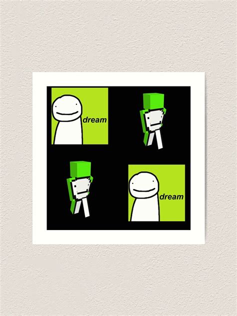 Dream Minecraft Youtuber Art Print For Sale By Bluepencilart Redbubble