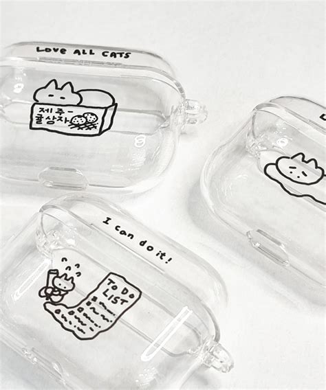 드로잉 고양이 에어팟 버즈 케이스 에어팟프로2 에어팟3 버즈 프로 라이브 버즈2 에이블리