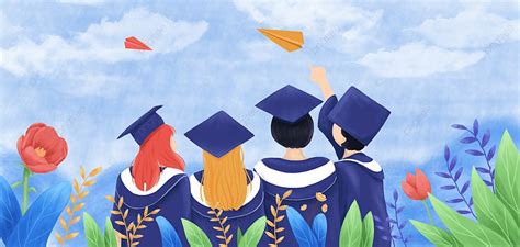 Gambar Background Mahasiswa Musim Kelulusan Vektor Dan File Psd Untuk
