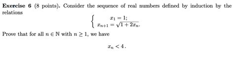 solved exercise 6 8 points consider the sequence of real