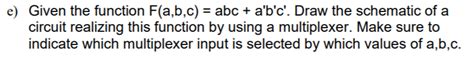 Solved E Given The Function Fabc Abc Abc Draw
