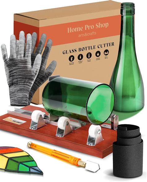 Amazon Com Home Pro Shop Premium Glass Bottle Cutter Kit DIY Wood Base Glass Cutter For