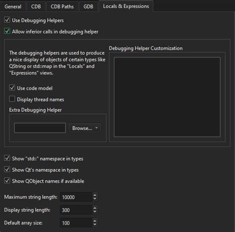 Debugging Helpers Qt Creator Documentation