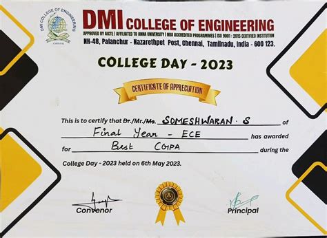 Someshwaran S On Linkedin Bestacademictopper Dmiengineeringcollege