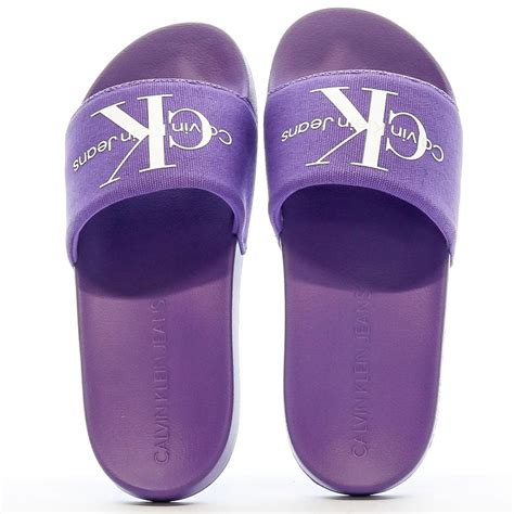 Claquettes Violette Femme Calvin Klein Jeans Slide Monogram Espace
