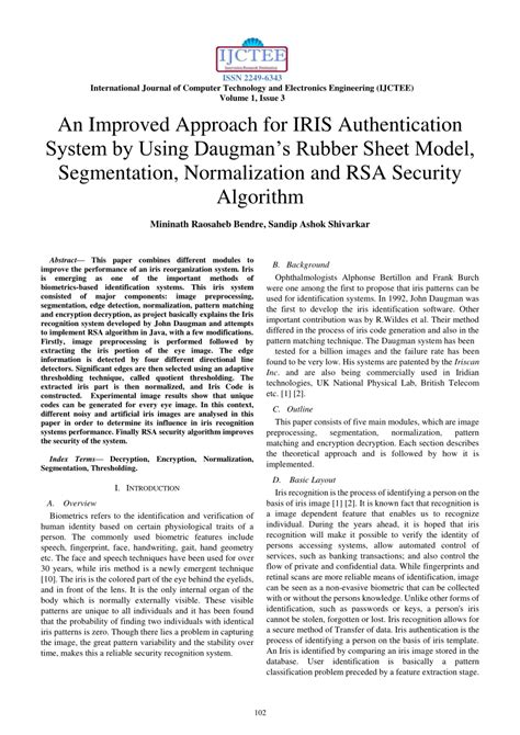 Pdf An Improved Approach For Iris Authentication System By Using