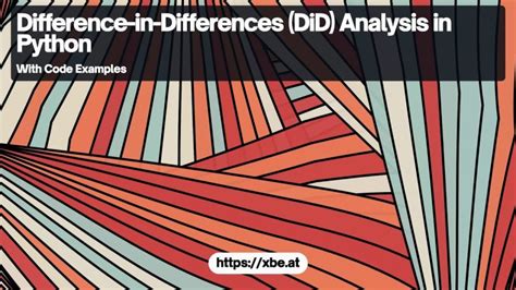 Exploring Differences In Differences A Statistical Analysis Approach In Python Giuseppe