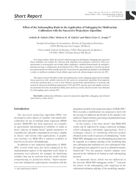 Pdf Effect Of The Subsampling Ratio In The Application Of Subagging For Multivariate