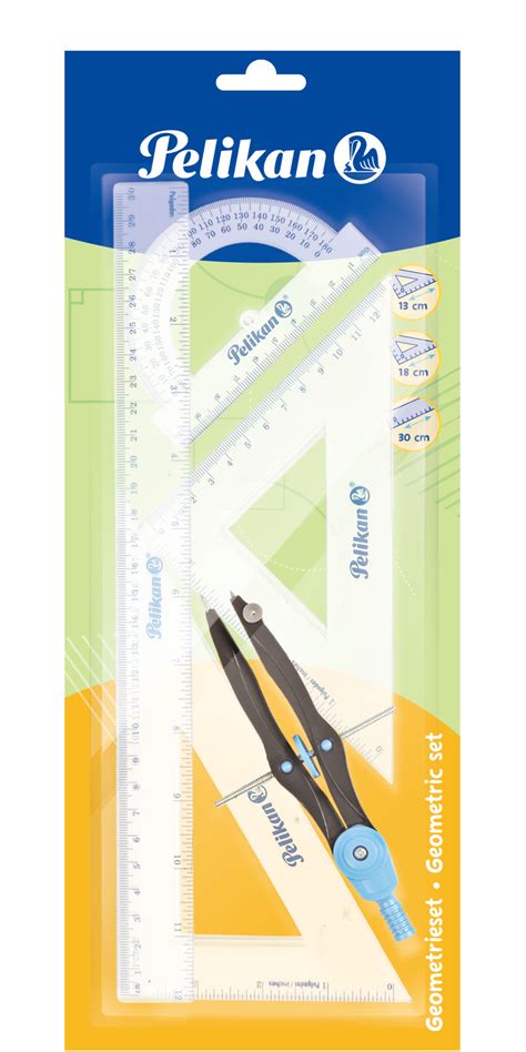 გეომეტრიული ნაკრები 5 საგანი Pelikan · საკანცელარიო