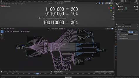 Simulation Of An 8 Bit Binary Adder Using Geometry Nodes With Download