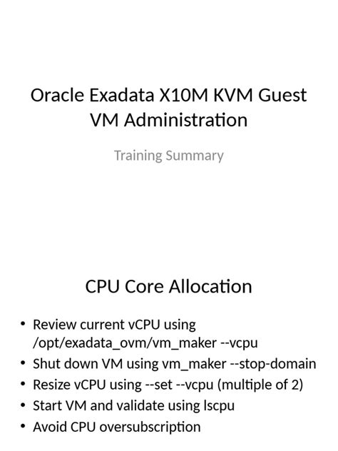 Exadata X10m Kvm Training Pdf