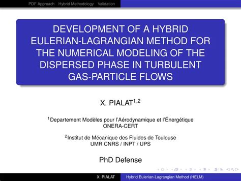 Ppt Development Of A Hybrid Eulerian Lagrangian Method For The Powerpoint Presentation 215127