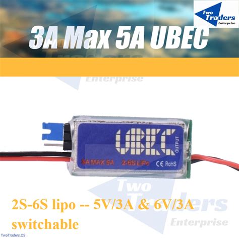 TwoTraders Hobbywing RC UBEC BEC 3A Max 5A 2 6S SWITCH MODE Lowest RF Noise Shopee Malaysia