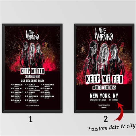 Custom The Warning Keep Me Fed World Tour 2025 Poster Id 24025035