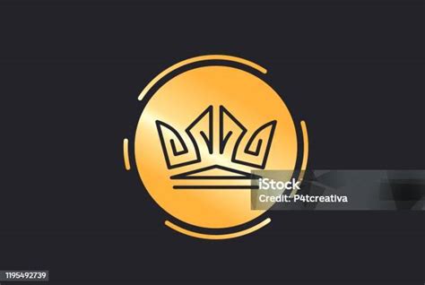 빈티지 로얄 골드 크라운 로고 디자인 벡터 템플릿입니다 왕과 여왕 기하학 연꽃 고급 호텔에 대한 스톡 벡터 아트 및 기타 이미지 고급 호텔 공주 금 금속 Istock