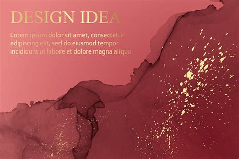 추상적 인 붉은 잉크 파도와 황금 물빛이 나는 수채화 배경 0명에 대한 스톡 벡터 아트 및 기타 이미지 0명 감사합니다 건강관리와 의술 Istock