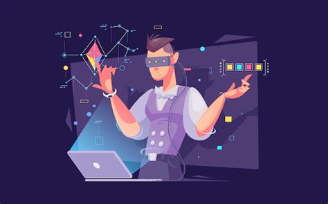 Premium Vector Developer Moving Objects Around Using A Virtual