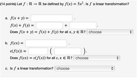 Solved 14 points Let f R R be defined by f x 5x² Is Chegg com