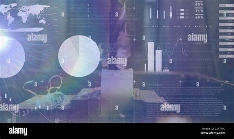 Image Of Multiple Graphs Map And Data Moving Over Equipment Recycling