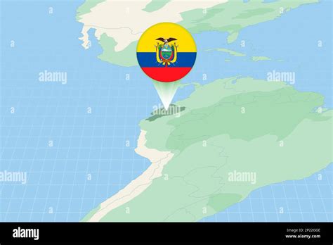Map Illustration Of Ecuador With The Flag Cartographic Illustration Of