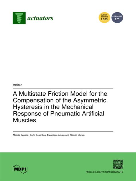 A Multistate Friction Model For The Compensation Of The Asymmetric