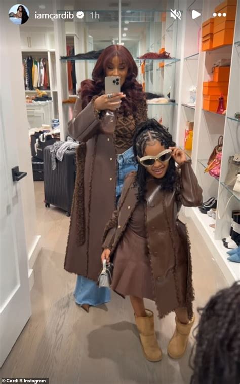 Cardi B And Mini Me Daughter Kulture Six Look Adorable In Matching