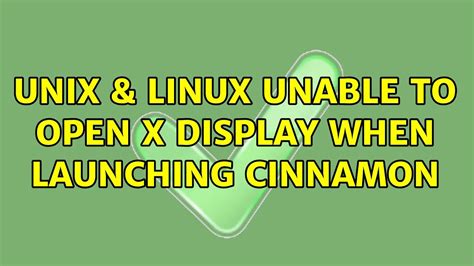 unix and linux unable to open x display when launching cinnamon 3