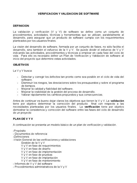 Verificacion Y Validacion De Software Pdf