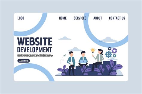 Landing Page Website Denelopment Concept Design Illustration Vector Art At Vecteezy