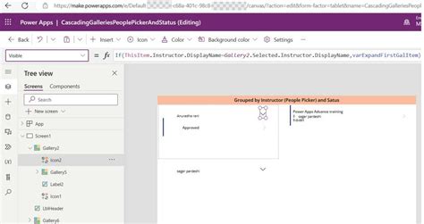 Powerapps Nested Gallery With People Picker Status And Data