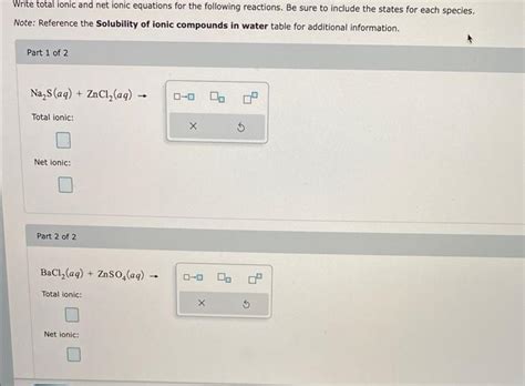 Solved Write Total Ionic And Net Ionic Equations For The Chegg