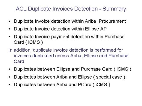 Acl Duplicate Invoices Detection Overview Using Acl To