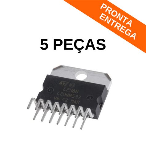 Kit 5 Peças Ci L298n Driver Ponte H Dupla Arduino Motor Passo St