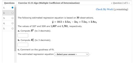 solved questions exercise 15 13 algo multiple coefficient
