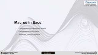 Mastering Advanced Excel Techniques Macros Vba And Automation Pptx Computer Software And