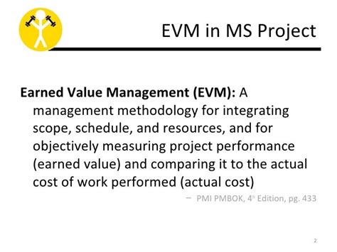 evm in ms project