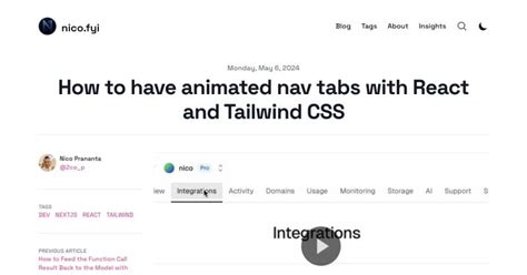 Nico Prananta On Linkedin How To Have Animated Nav Tabs With React And